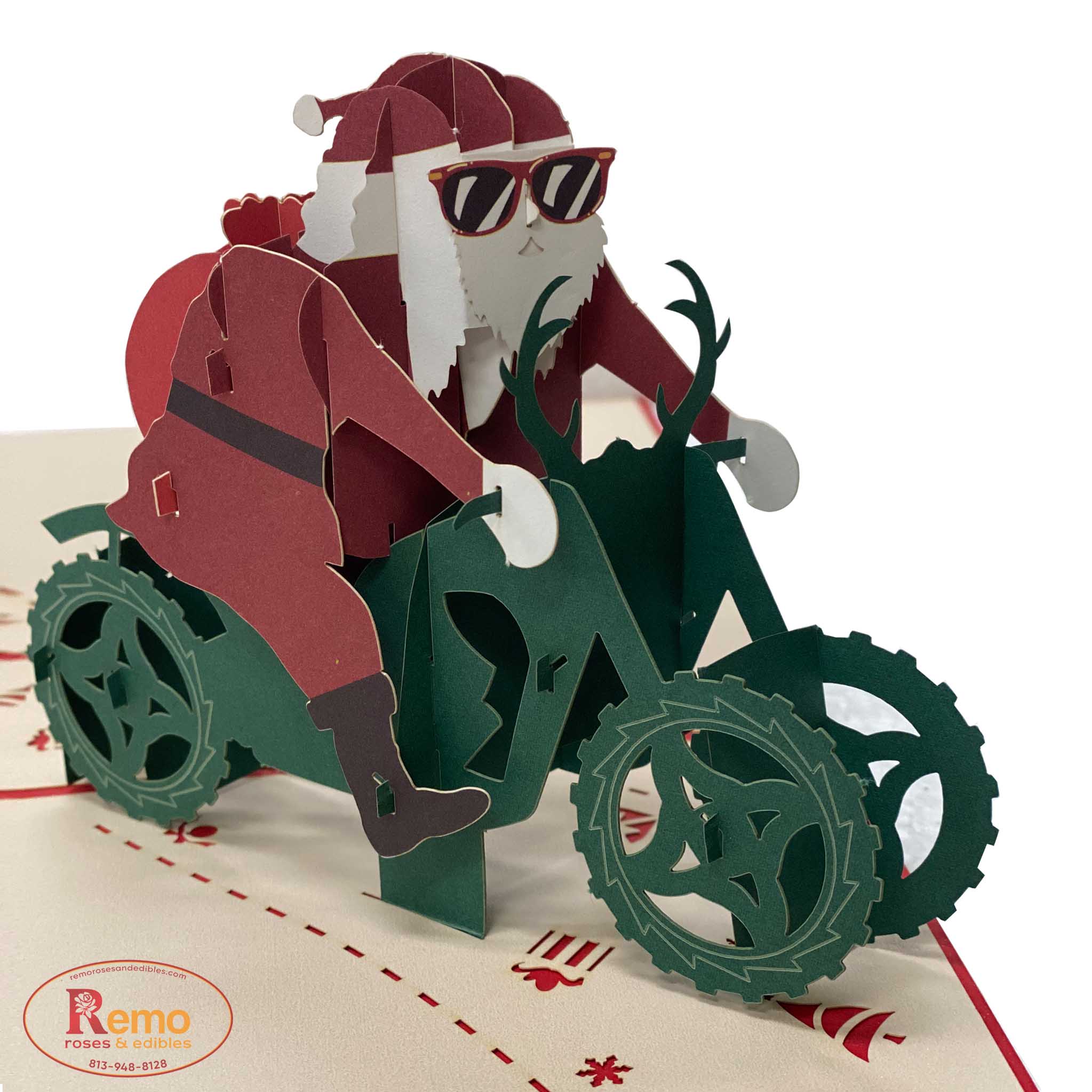 Santa Claus 3D Pop Up Greeting Card - Remo Roses and Edibles