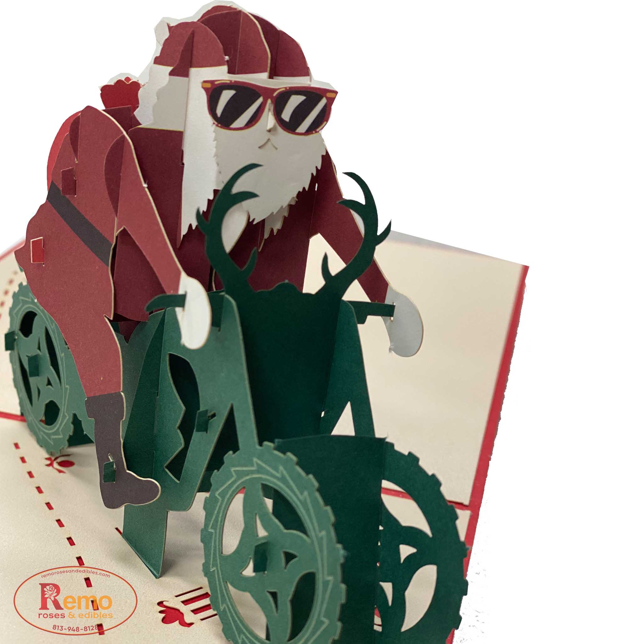 Santa Claus 3D Pop Up Greeting Card - Remo Roses and Edibles