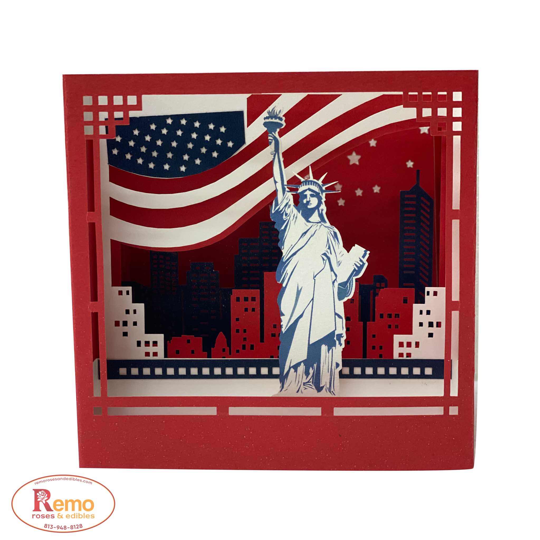 Statue Of Liberty 3D Pop Up Greeting Card - Remo Roses and Edibles