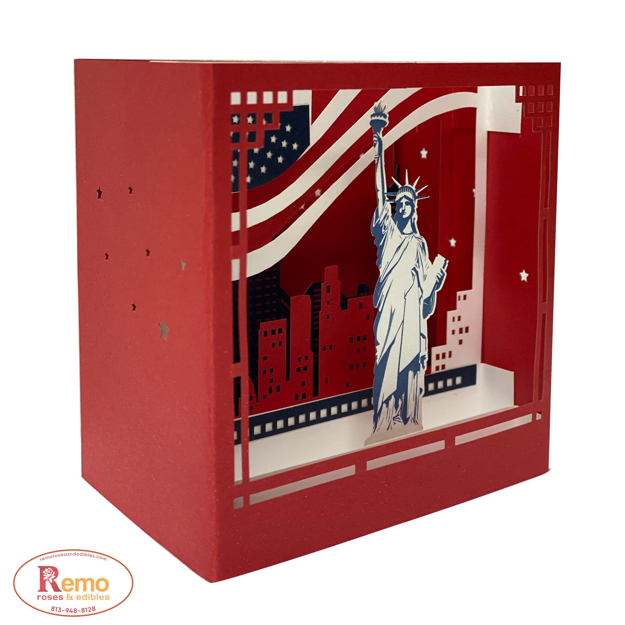 Statue Of Liberty 3D Pop Up Greeting Card - Remo Roses and Edibles